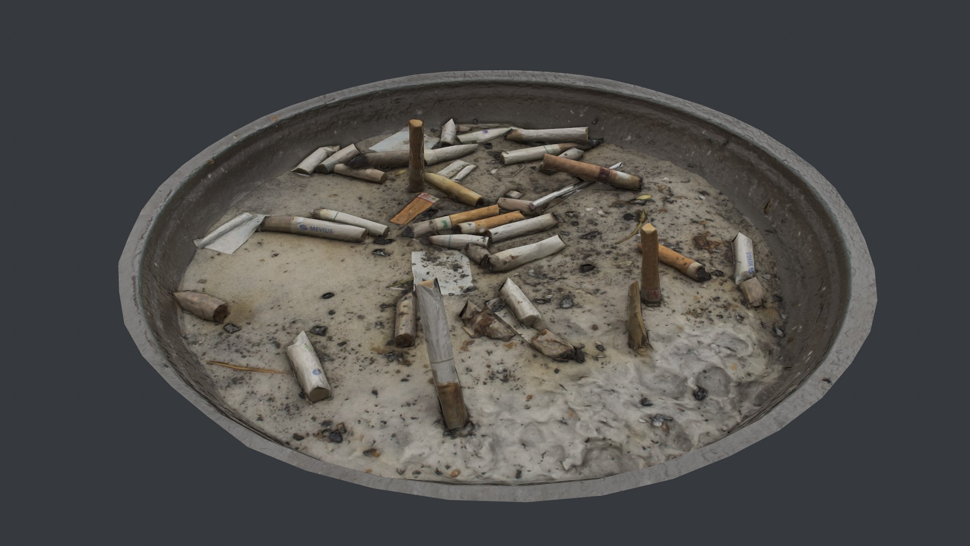 3D cigarette ash tray container model - TurboSquid 1300972