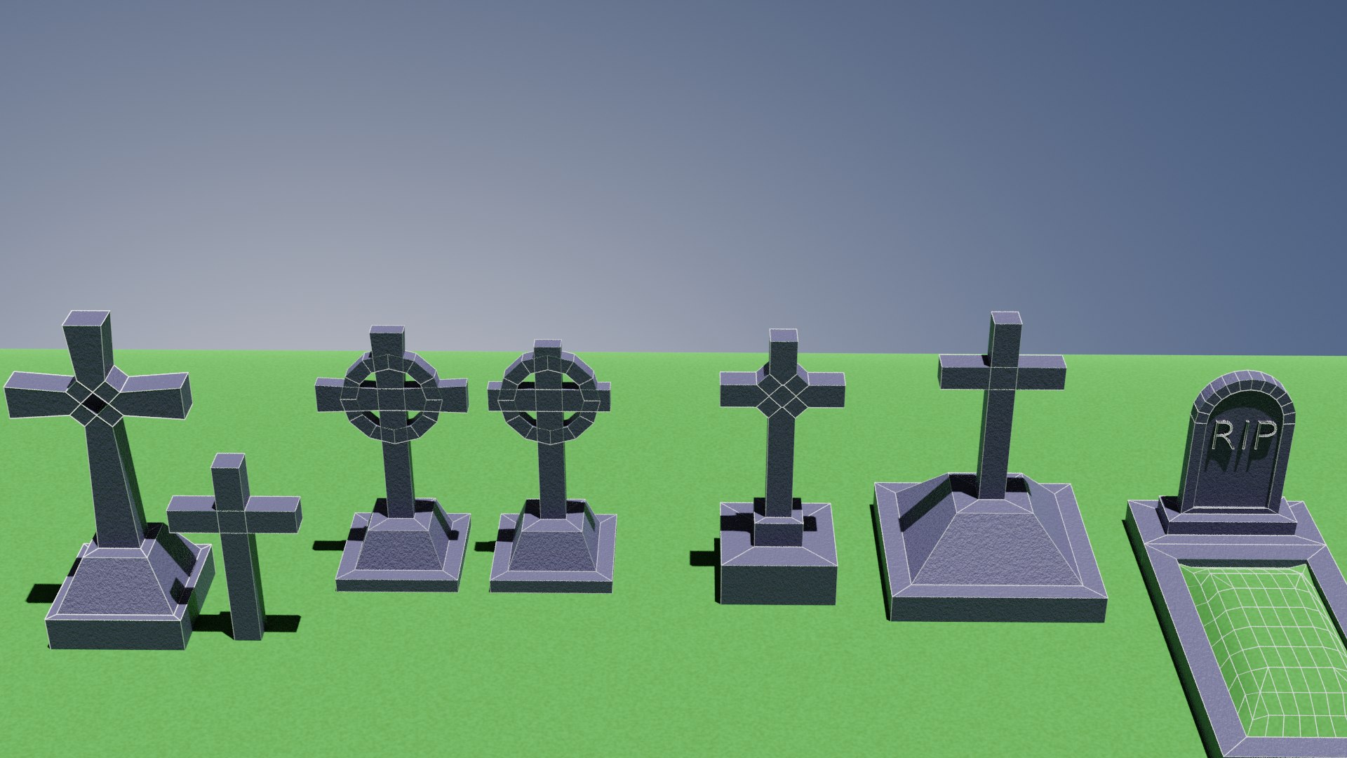 Gravestones Model - TurboSquid 2136512