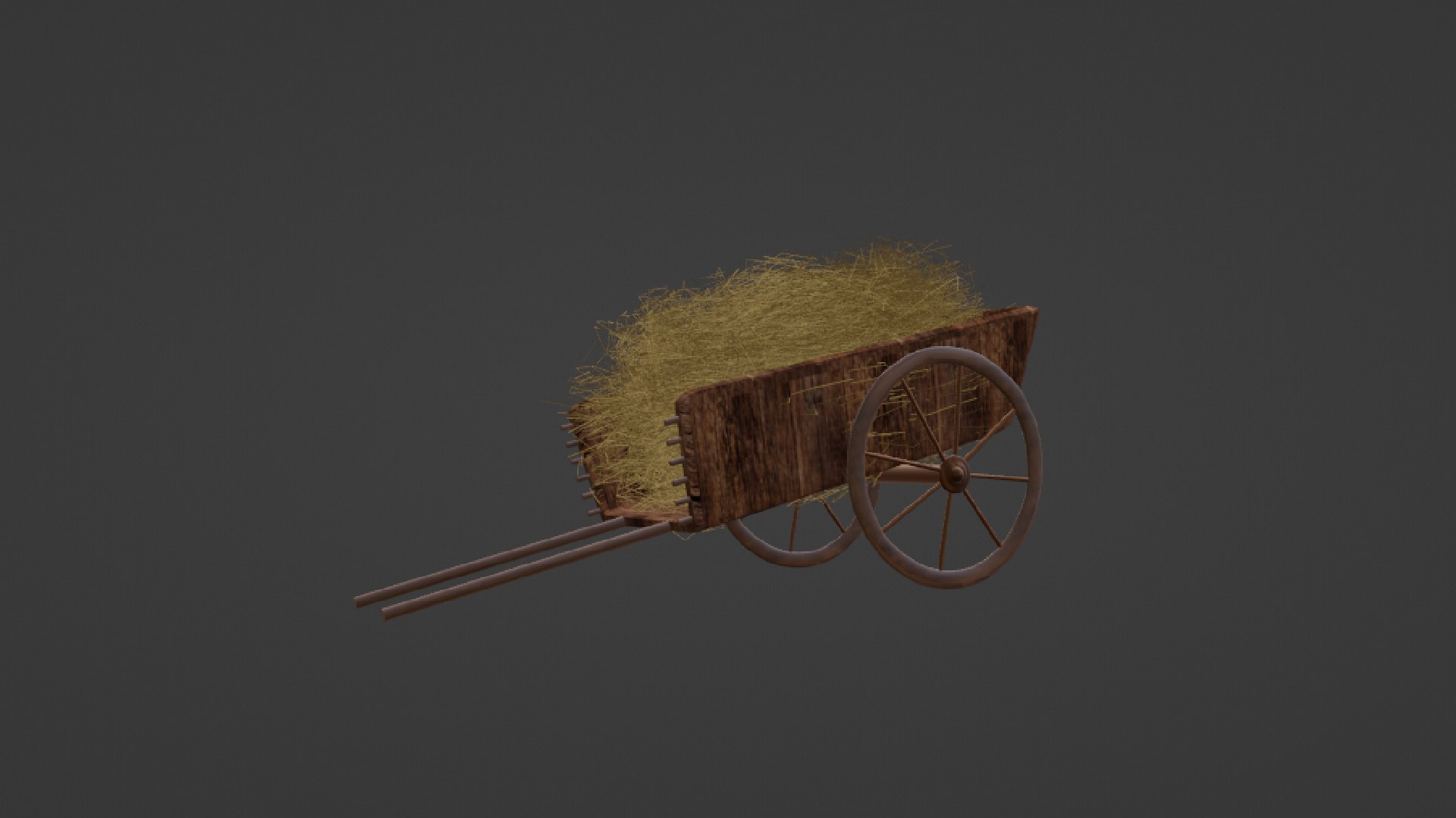3D Cart With Hay - TurboSquid 1887599