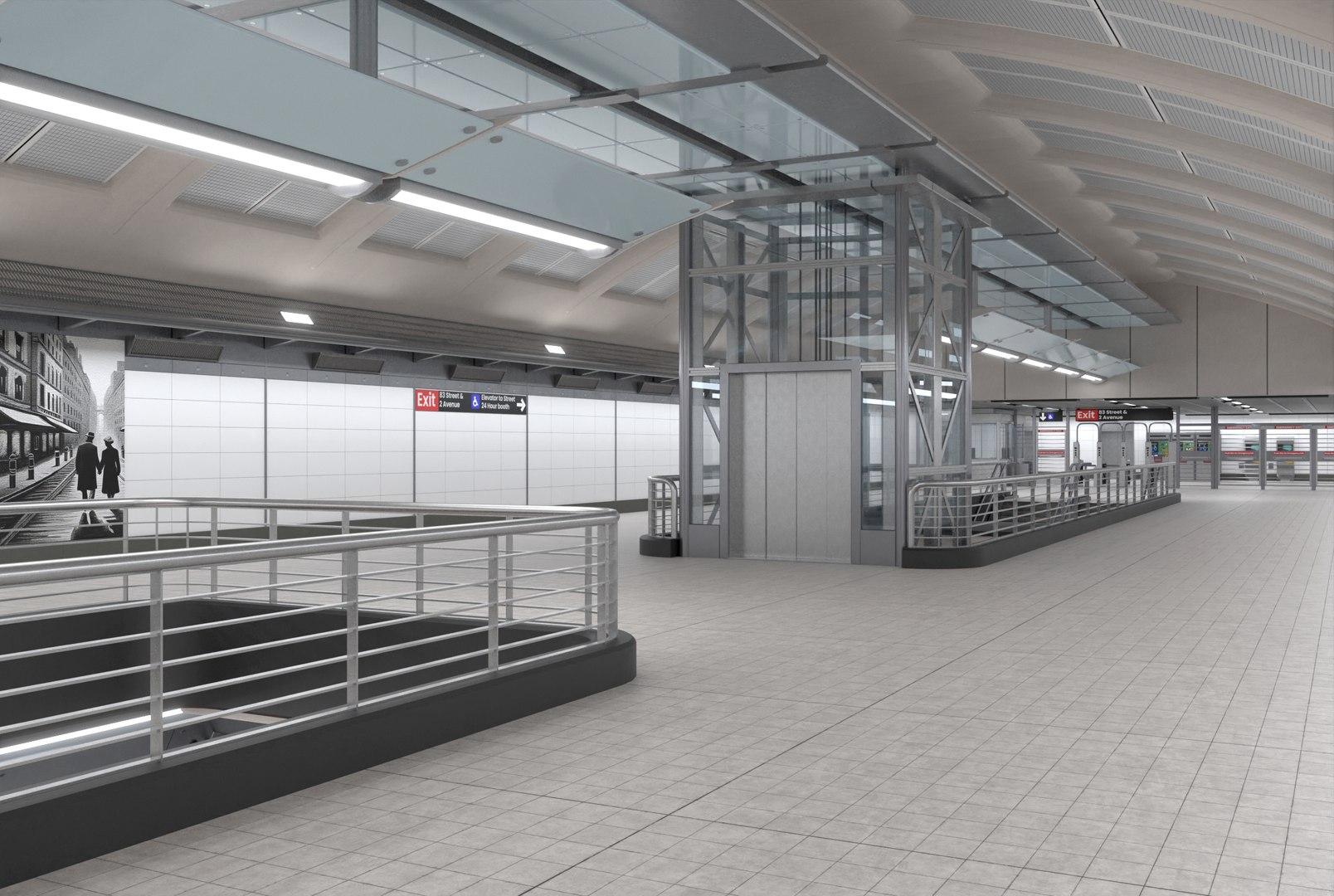 3D Subway Station With Car Model - TurboSquid 2096346
