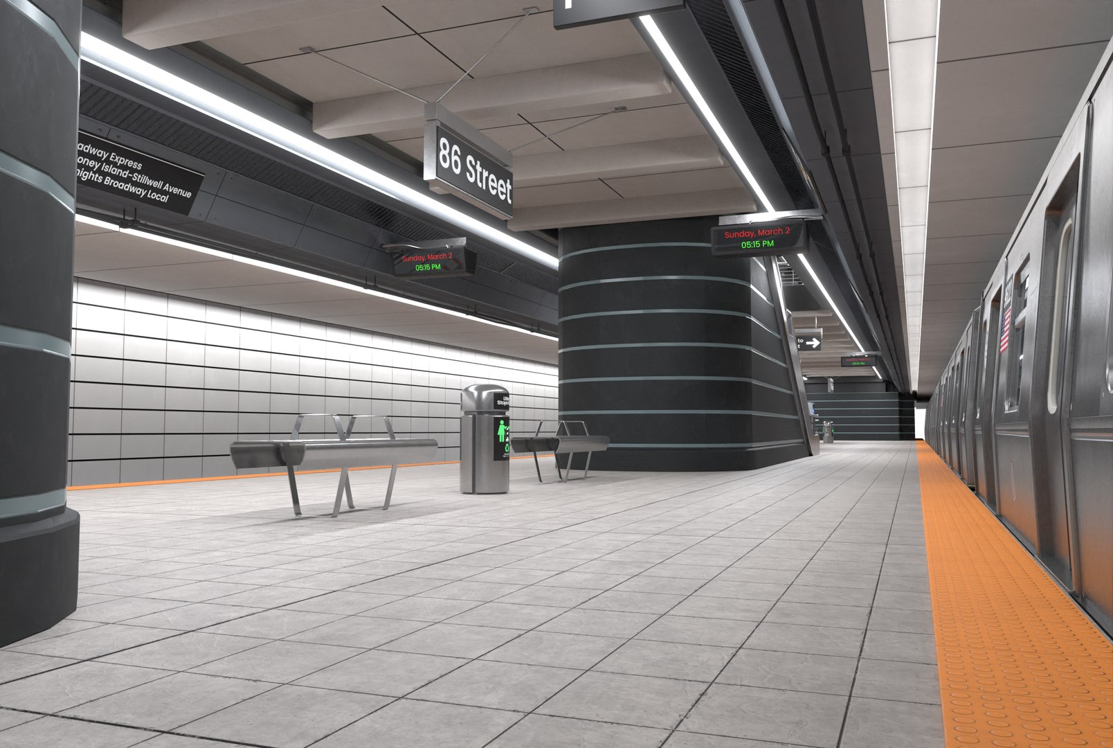 3D Subway Station with Car model - TurboSquid 2096346