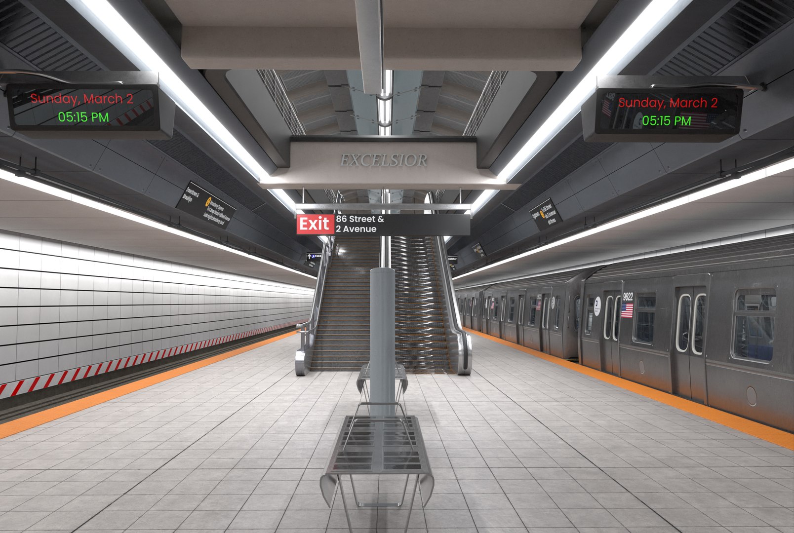 3D Subway Station with Car model - TurboSquid 2096346