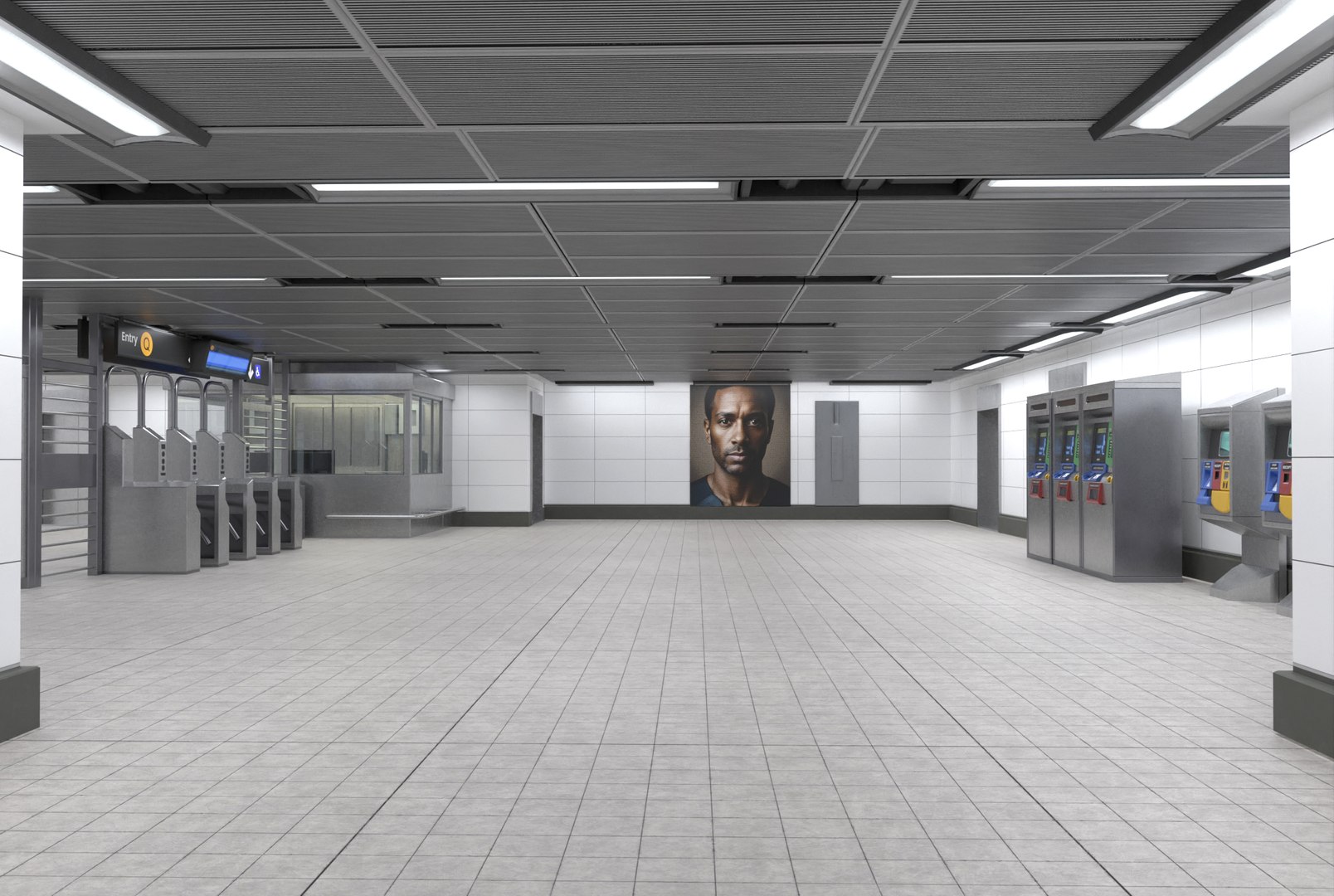 3D Subway Station With Car Model - TurboSquid 2096346