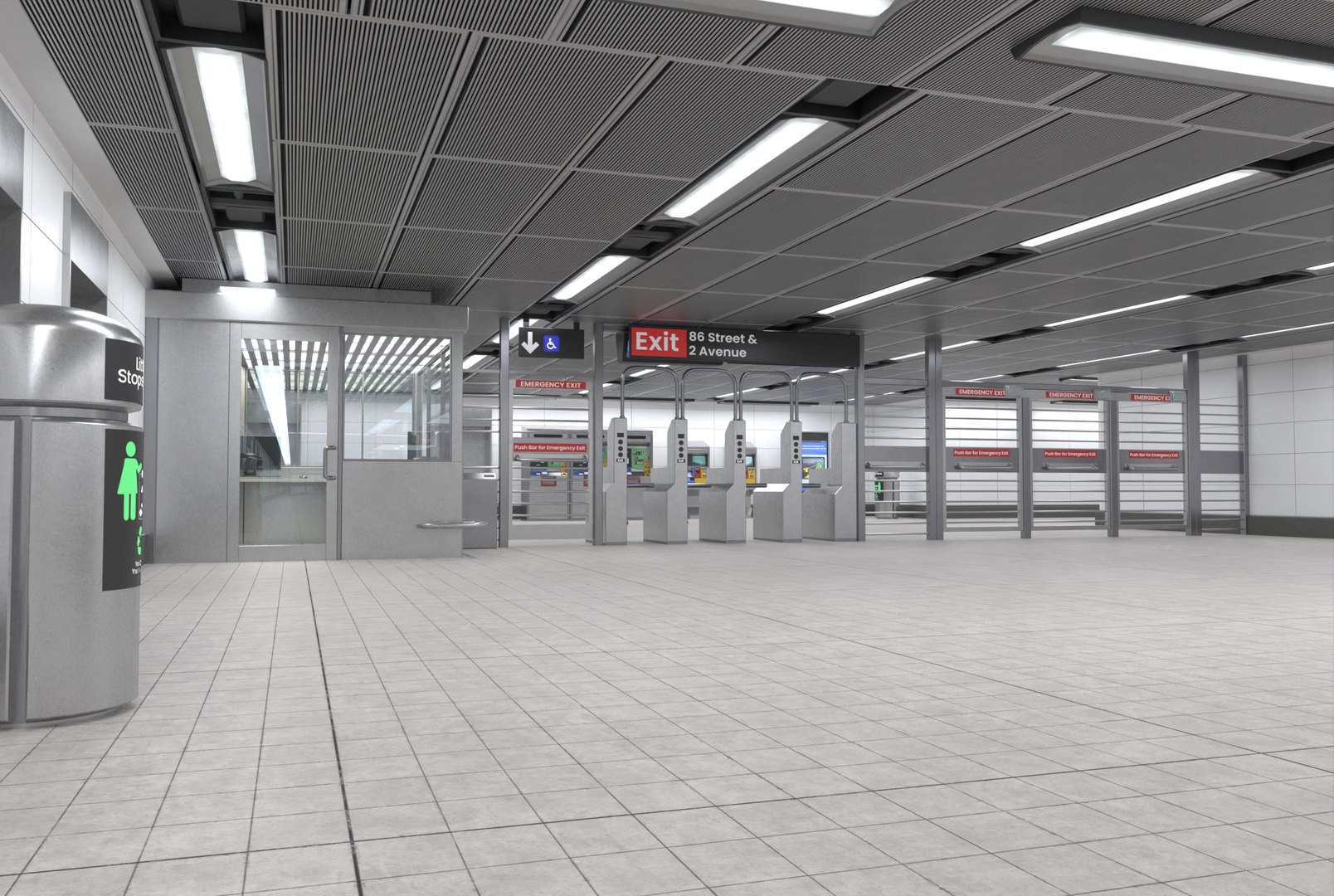 3D Subway Station With Car Model - TurboSquid 2096346