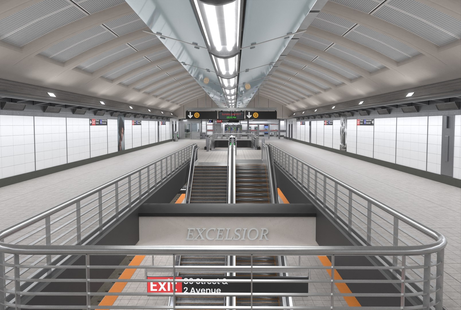 3D Subway Station With Car Model - TurboSquid 2096346