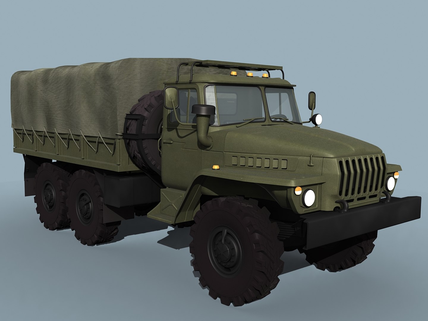 3d russian ural-4320 trucks