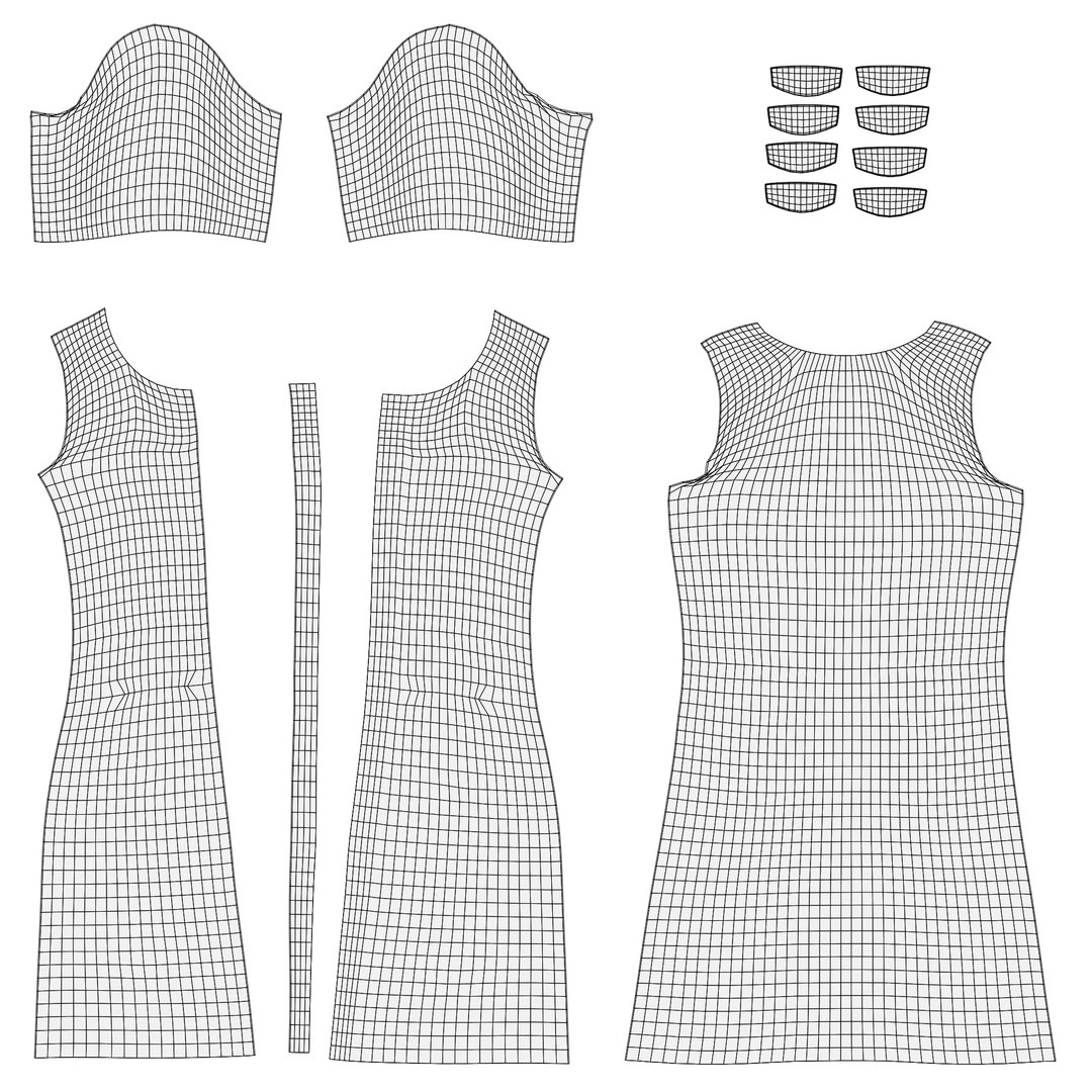 Dress 37 Olive Green Velvet 3D Model - TurboSquid 2519838