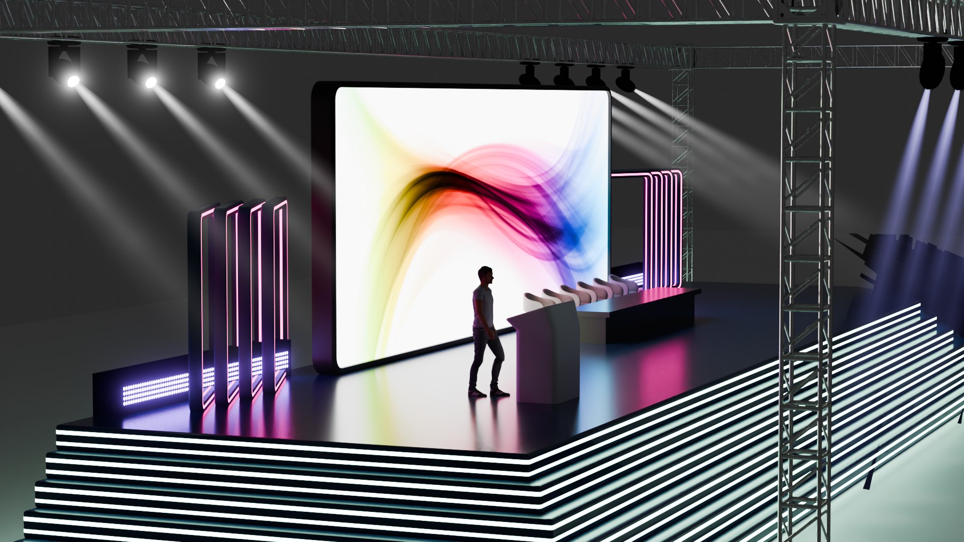 3D Model Entertainment Event Or Corporate Conference Stage - TurboSquid ...