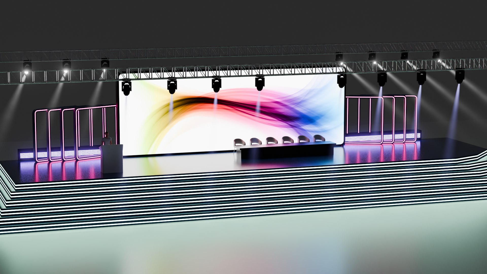 3D Model Entertainment Event Or Corporate Conference Stage - TurboSquid ...