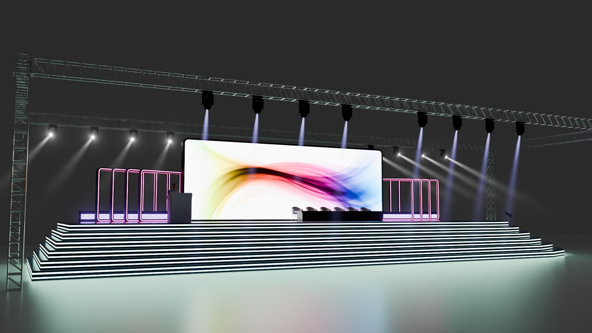 3D Model Entertainment Event Or Corporate Conference Stage - TurboSquid ...