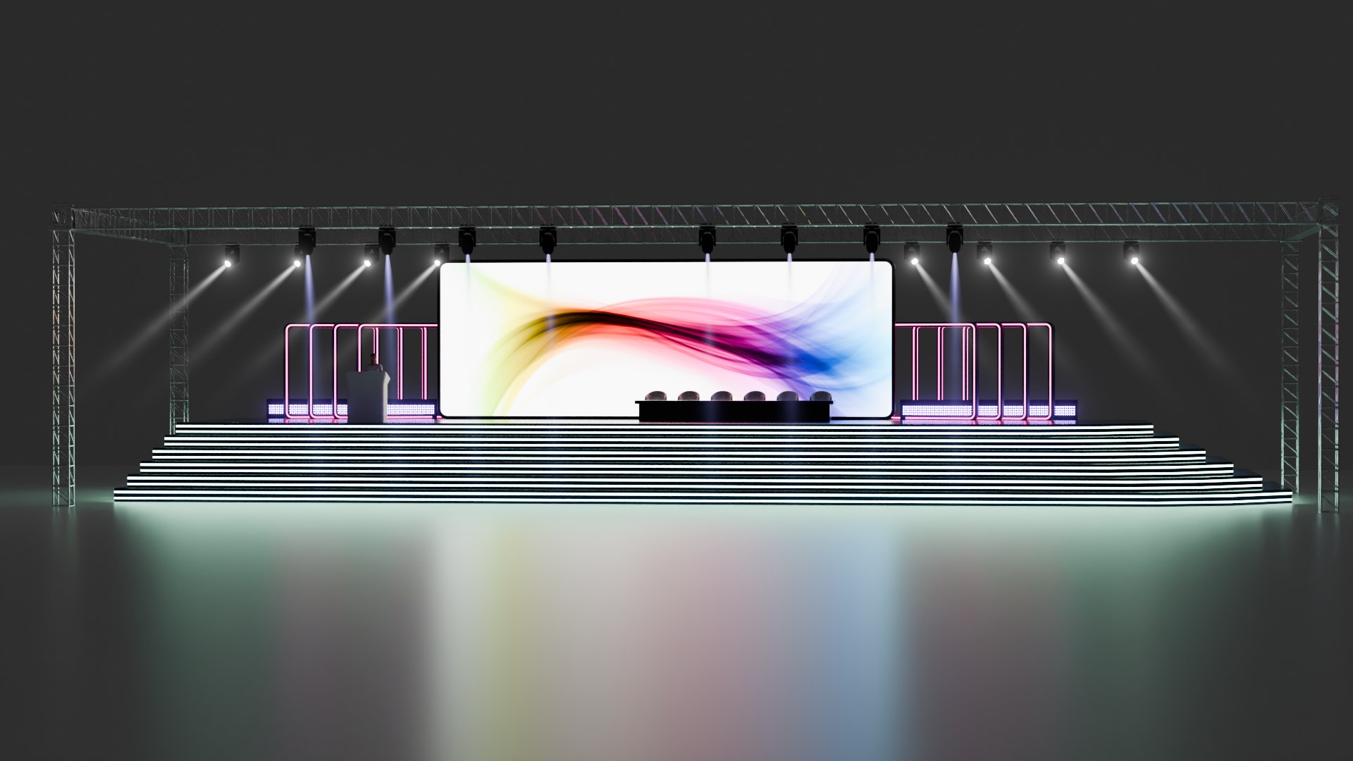 3D Model Entertainment Event Or Corporate Conference Stage - TurboSquid ...