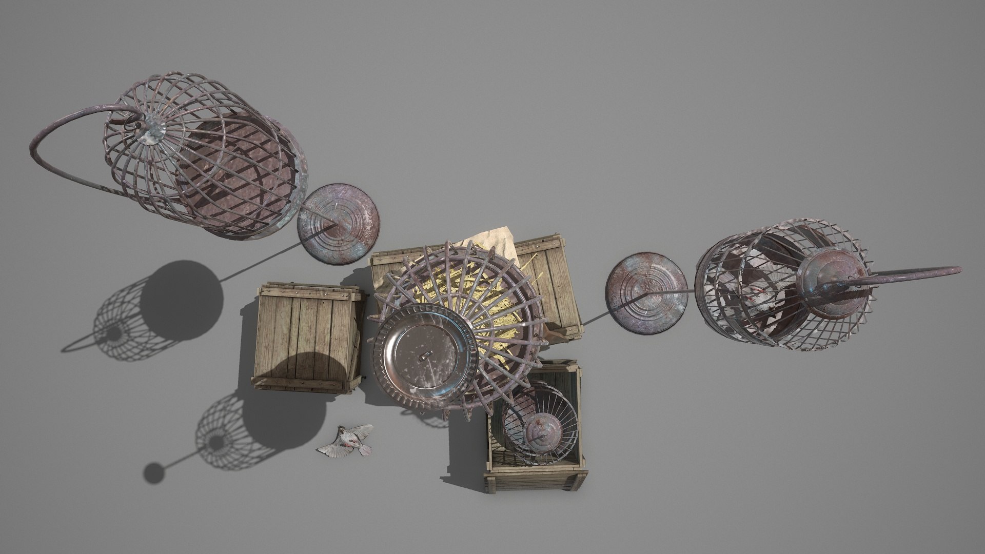 Metal Bird Cage Animated Pbr Low-poly 3D Model - TurboSquid 1720882