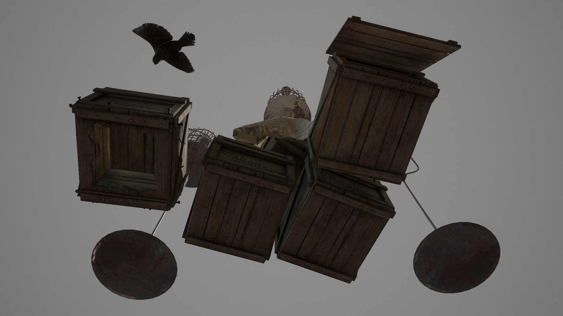 Metal Bird Cage Animated Pbr Low-poly 3D Model - TurboSquid 1720882