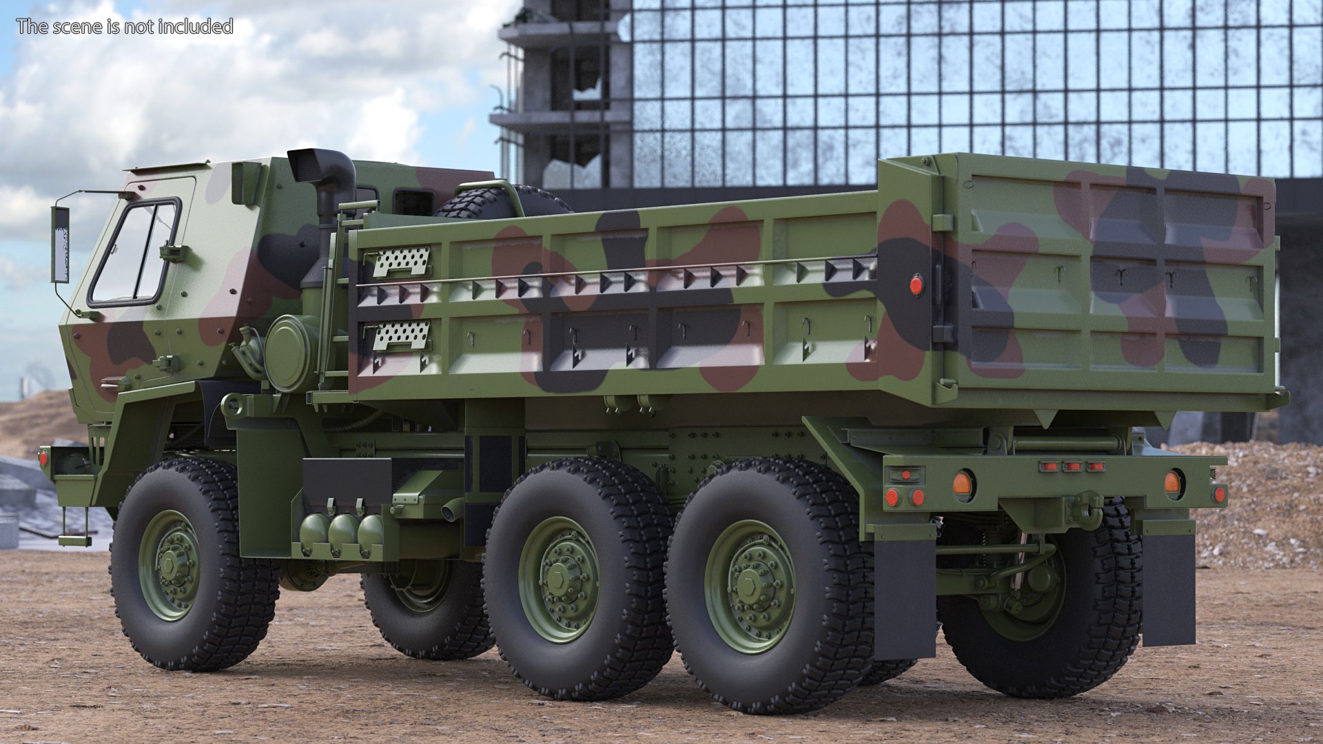 Oshkosh FMTV 10 Ton Dump Truck Camo 3D model - TurboSquid 1727826