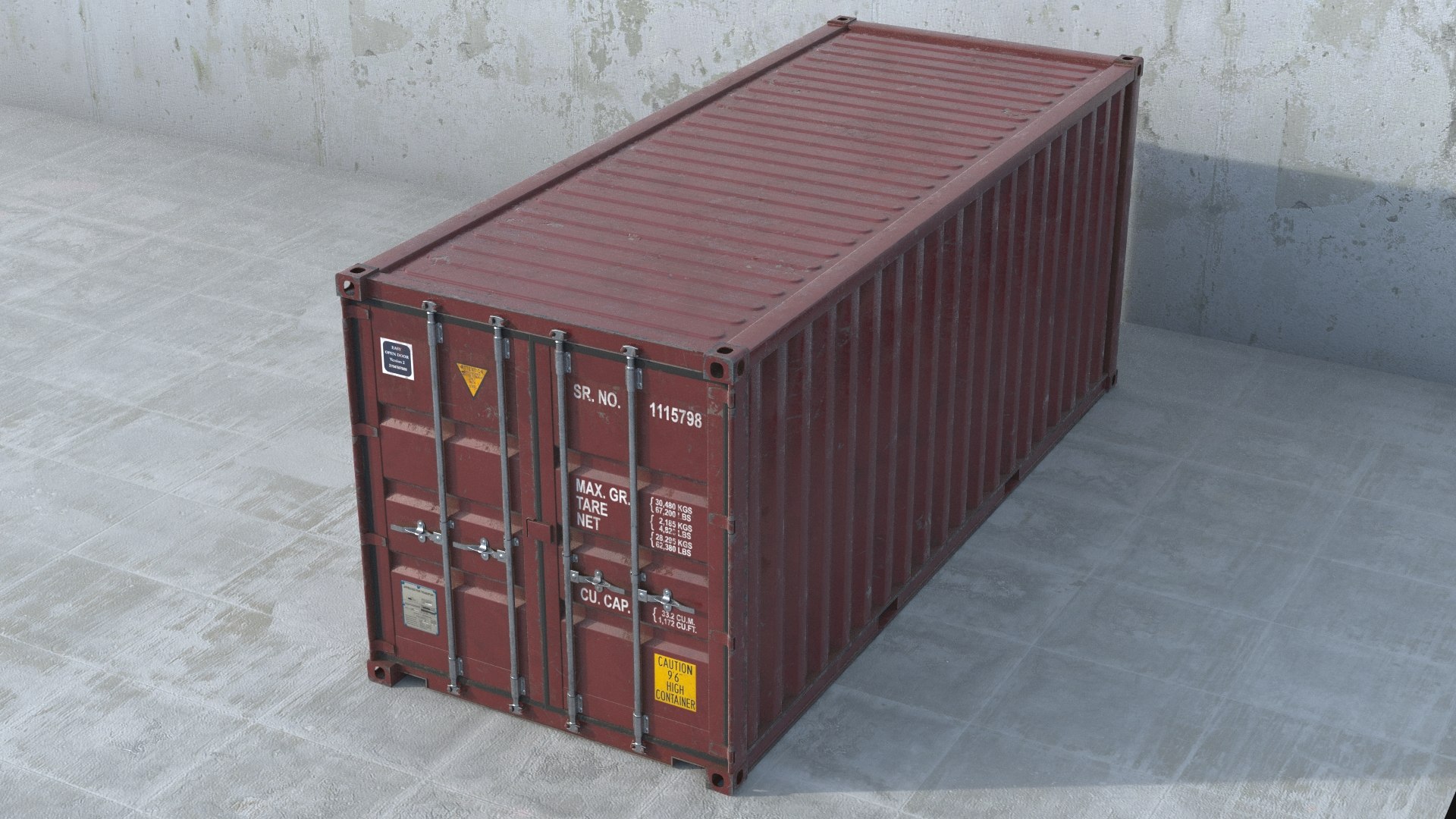 3D Cargo Container Maroon HD Model - TurboSquid 2050657