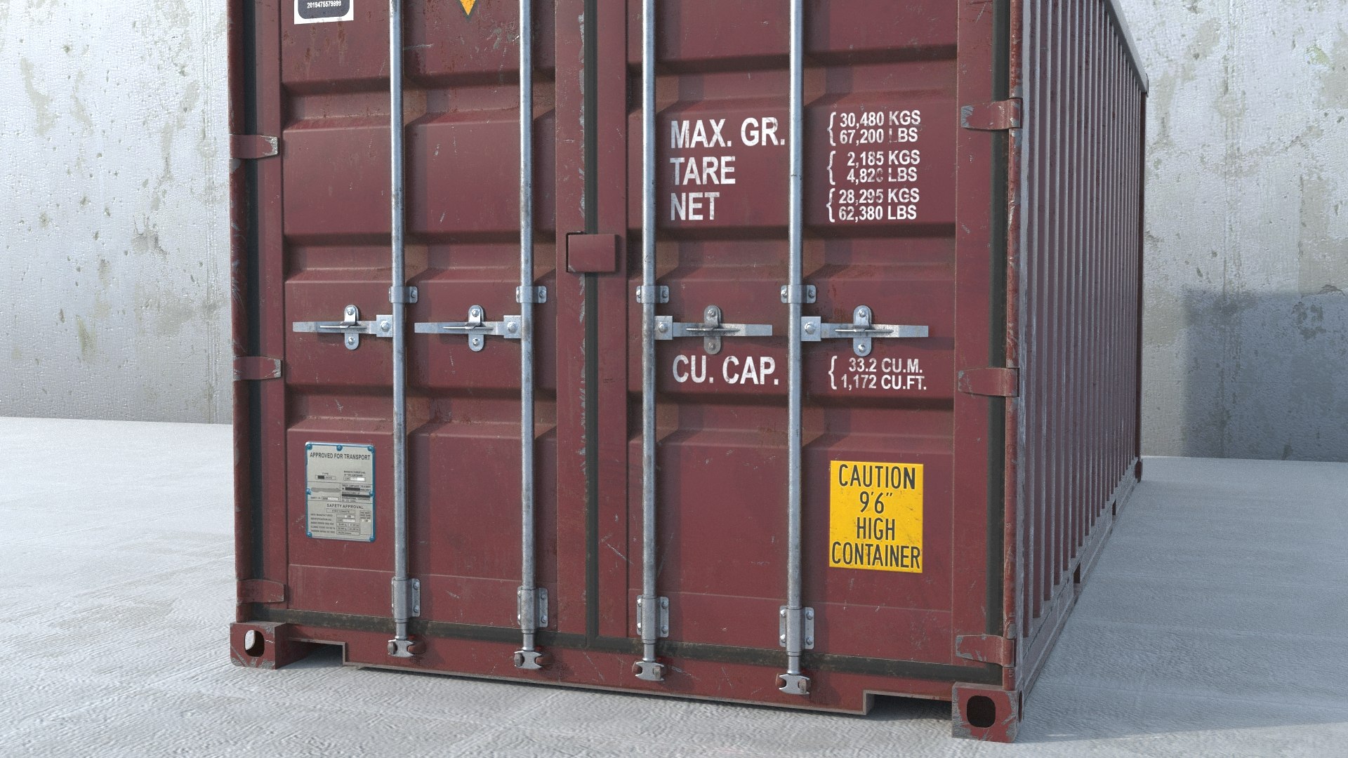 3D Cargo Container Maroon HD Model - TurboSquid 2050657