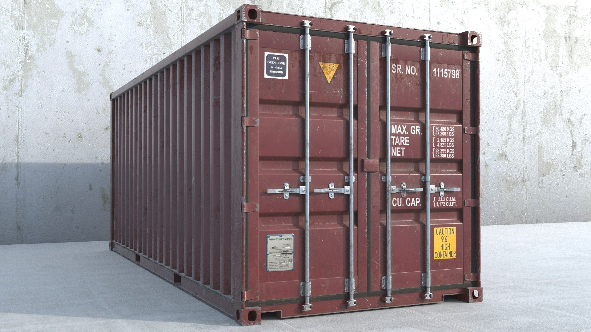 3D Cargo Container Maroon HD Model - TurboSquid 2050657