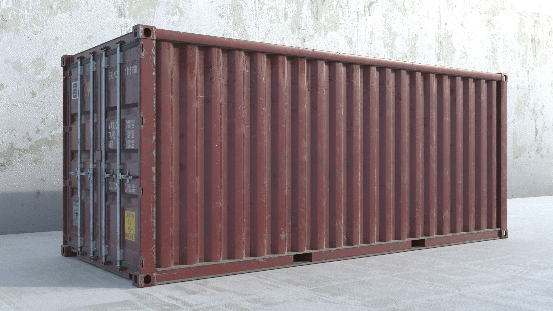 3D Cargo Container Maroon HD Model - TurboSquid 2050657