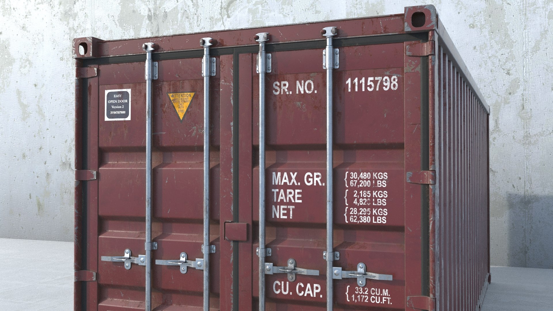 3D Cargo Container Maroon HD Model - TurboSquid 2050657