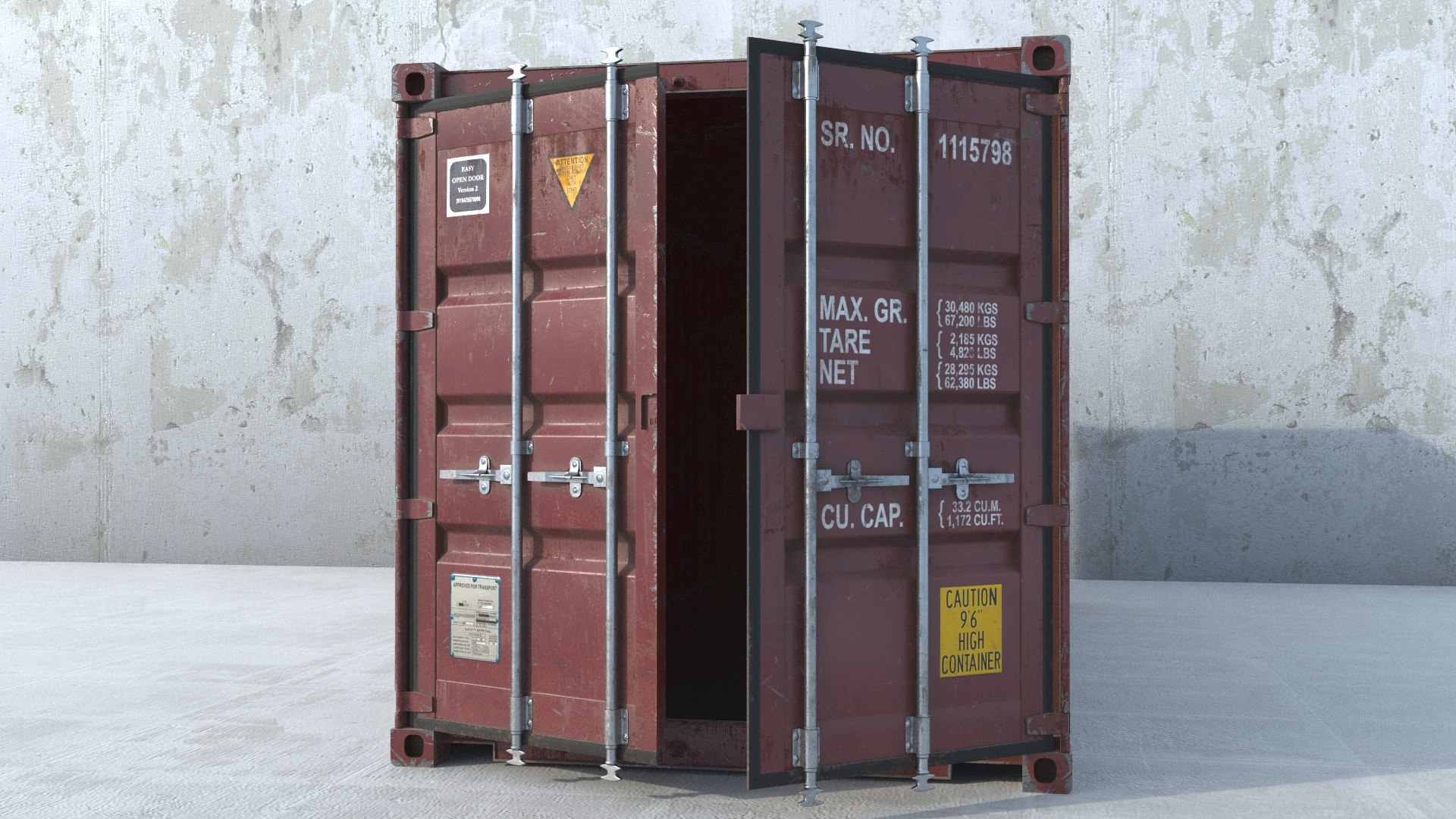 3D Cargo Container Maroon HD Model - TurboSquid 2050657