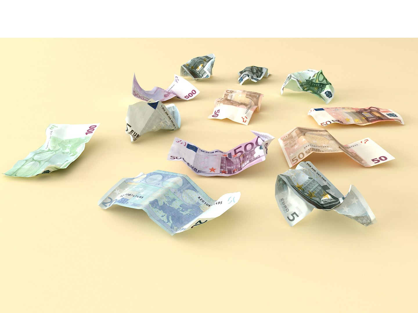Crumpled Money 3d Max