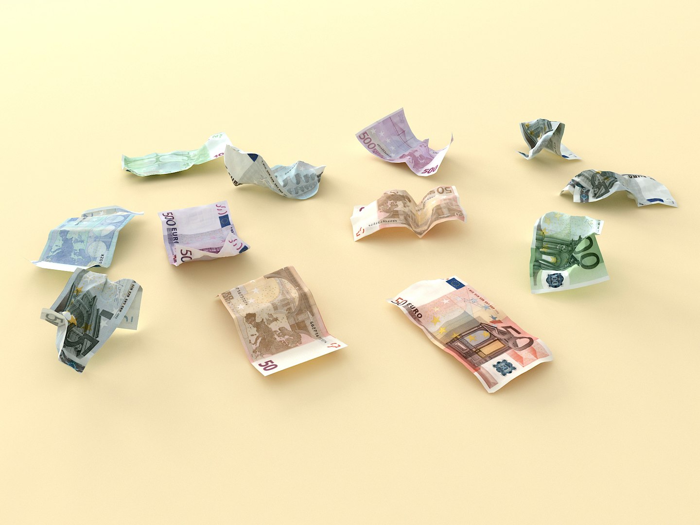 Crumpled Money 3d Max