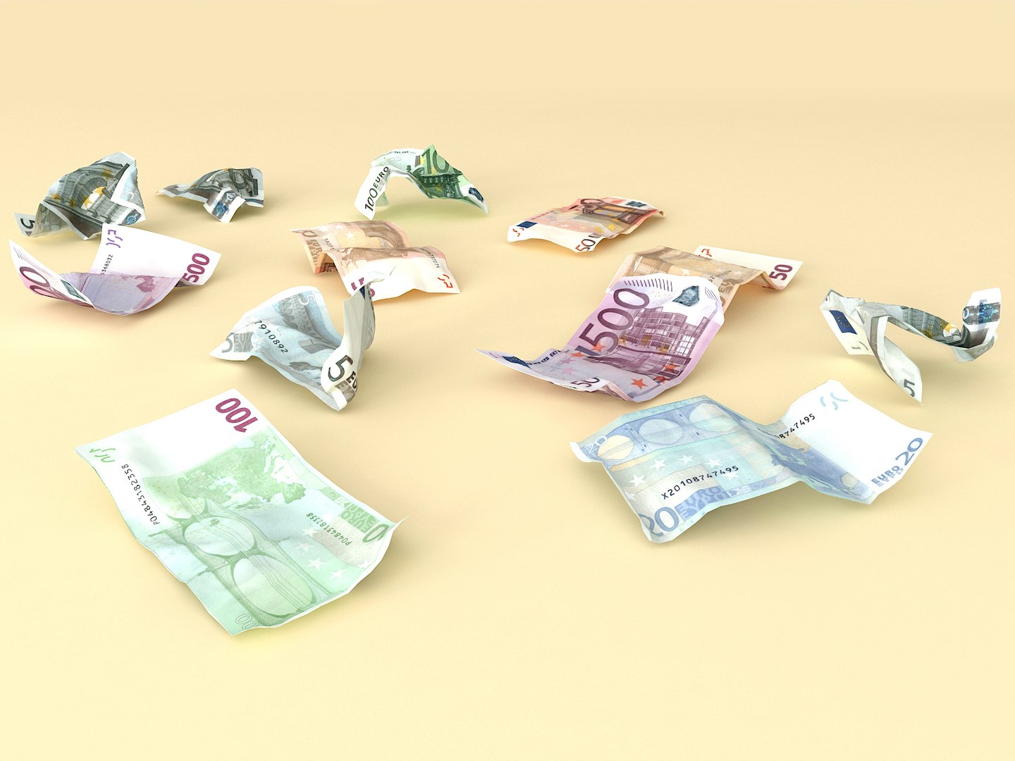 Crumpled Money 3d Max