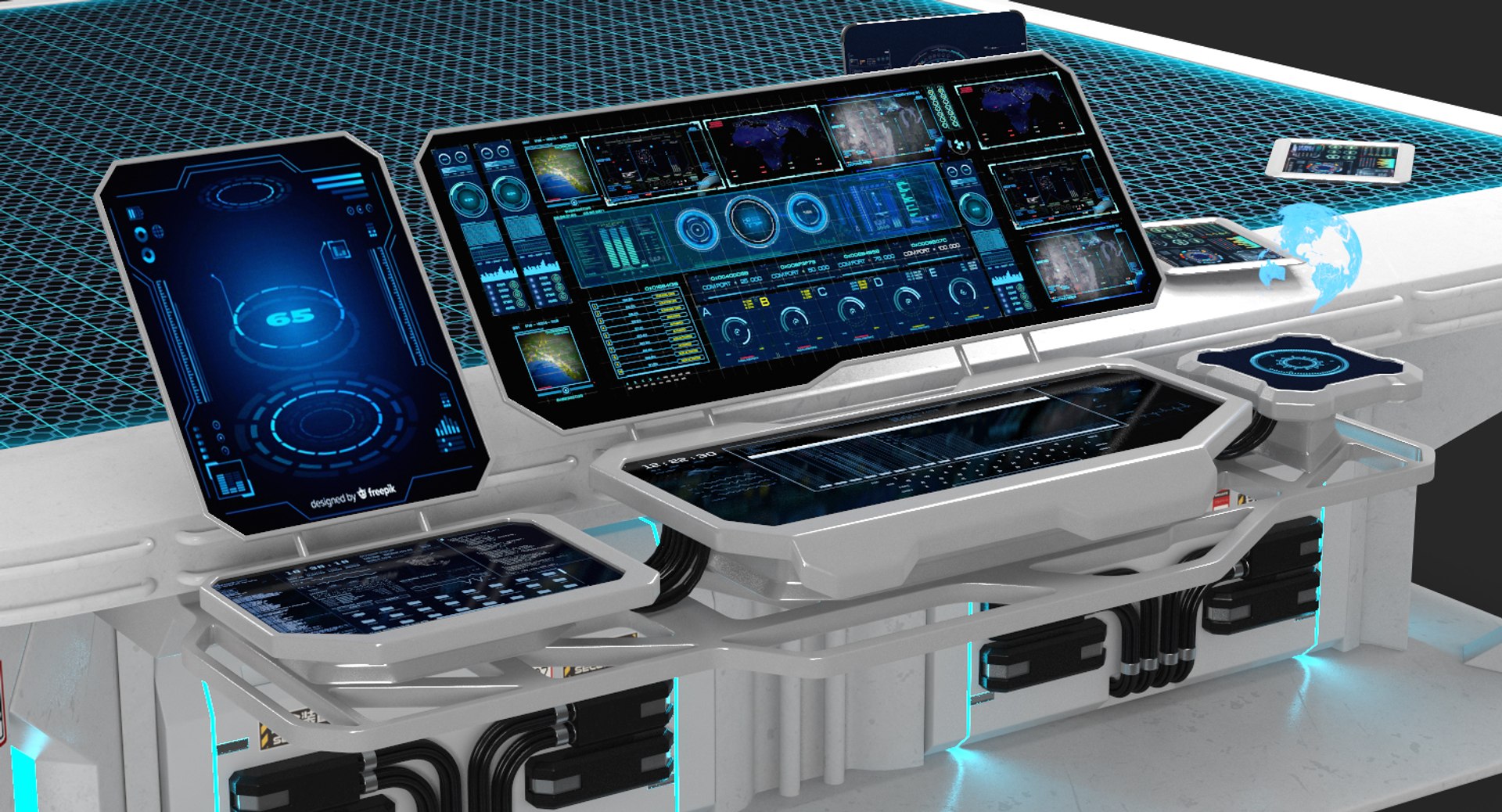 Sci-fi Hologram Table Control Panel 3D - TurboSquid 1419745