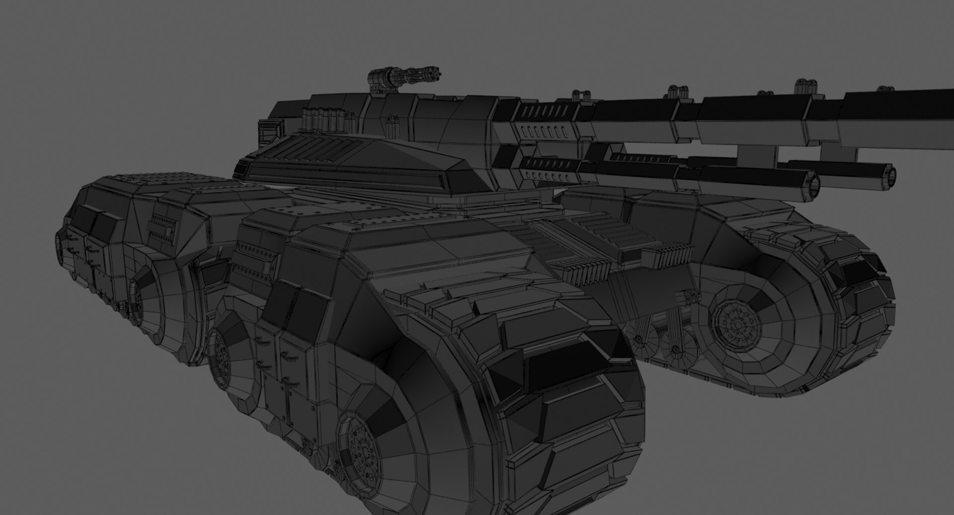 futuristic sci-fi battle tank 3d dxf