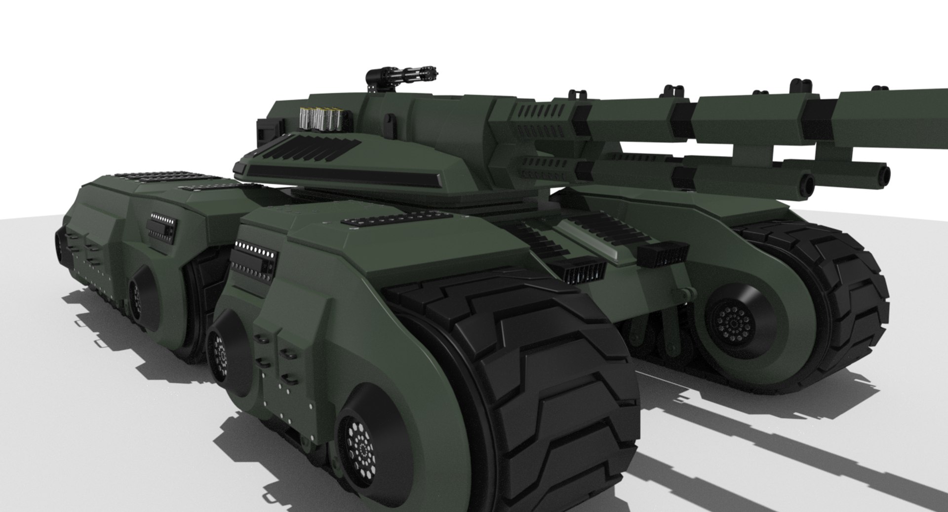 futuristic sci-fi battle tank 3d dxf