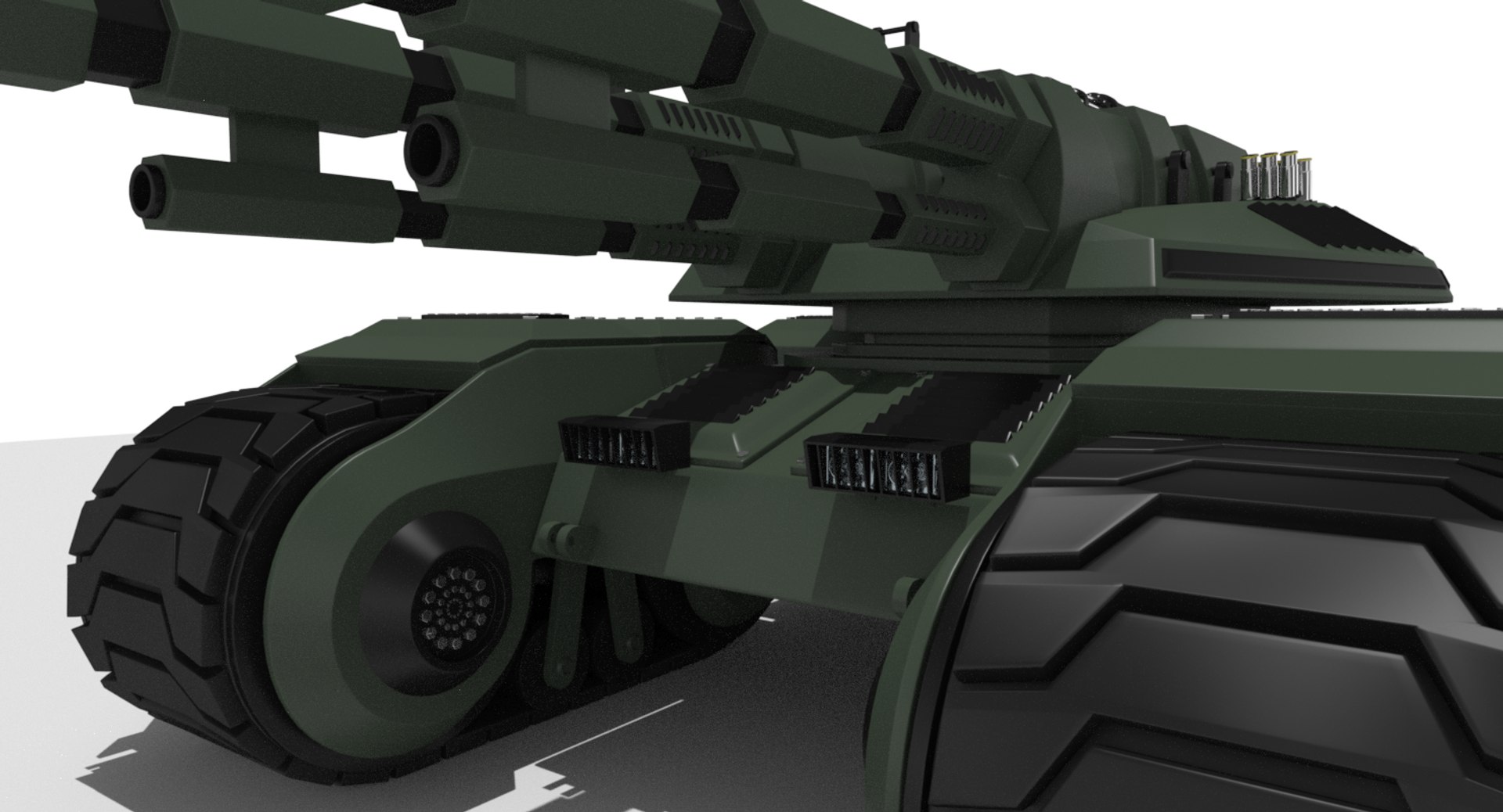 futuristic sci-fi battle tank 3d dxf