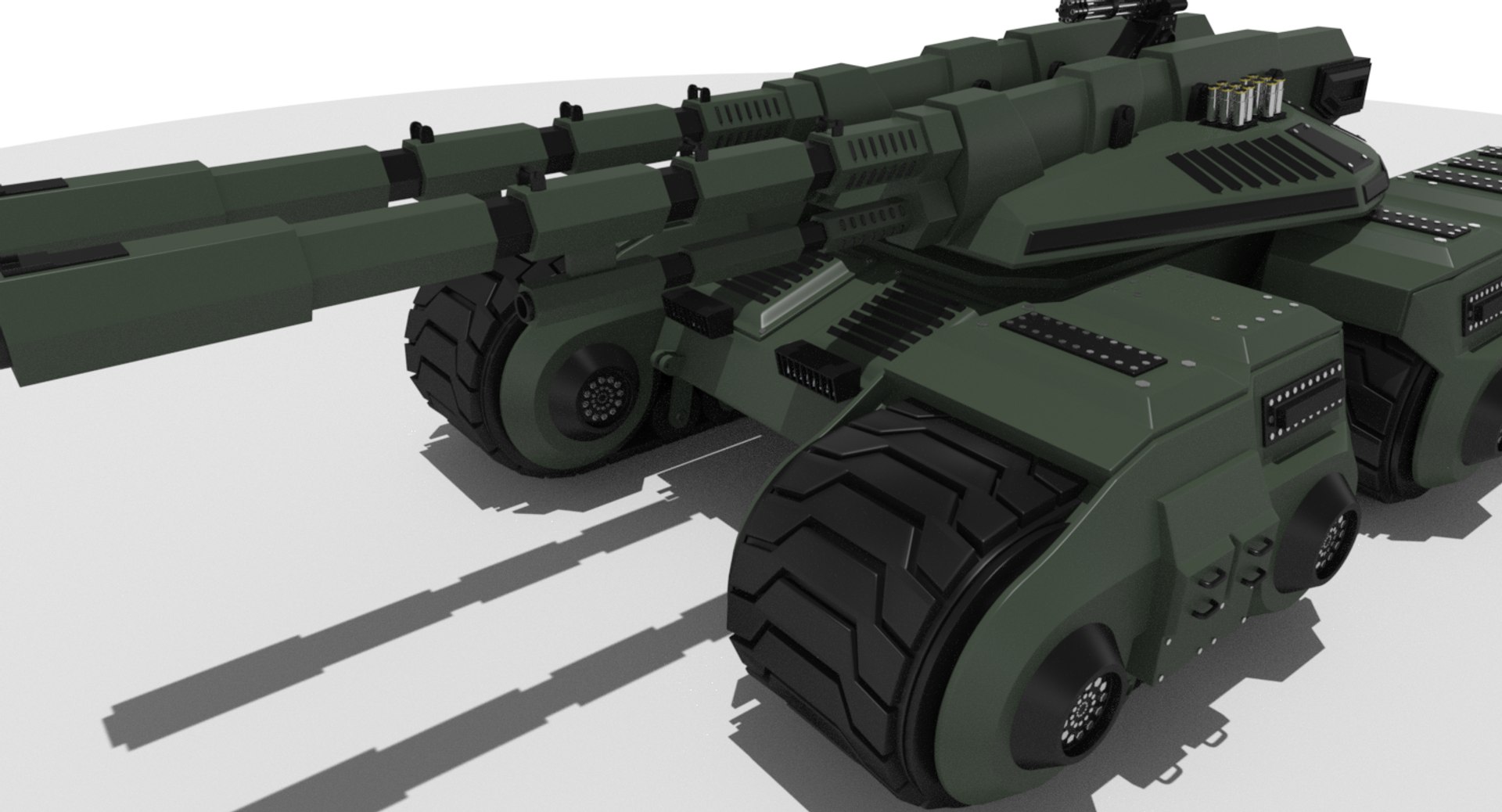 futuristic sci-fi battle tank 3d dxf