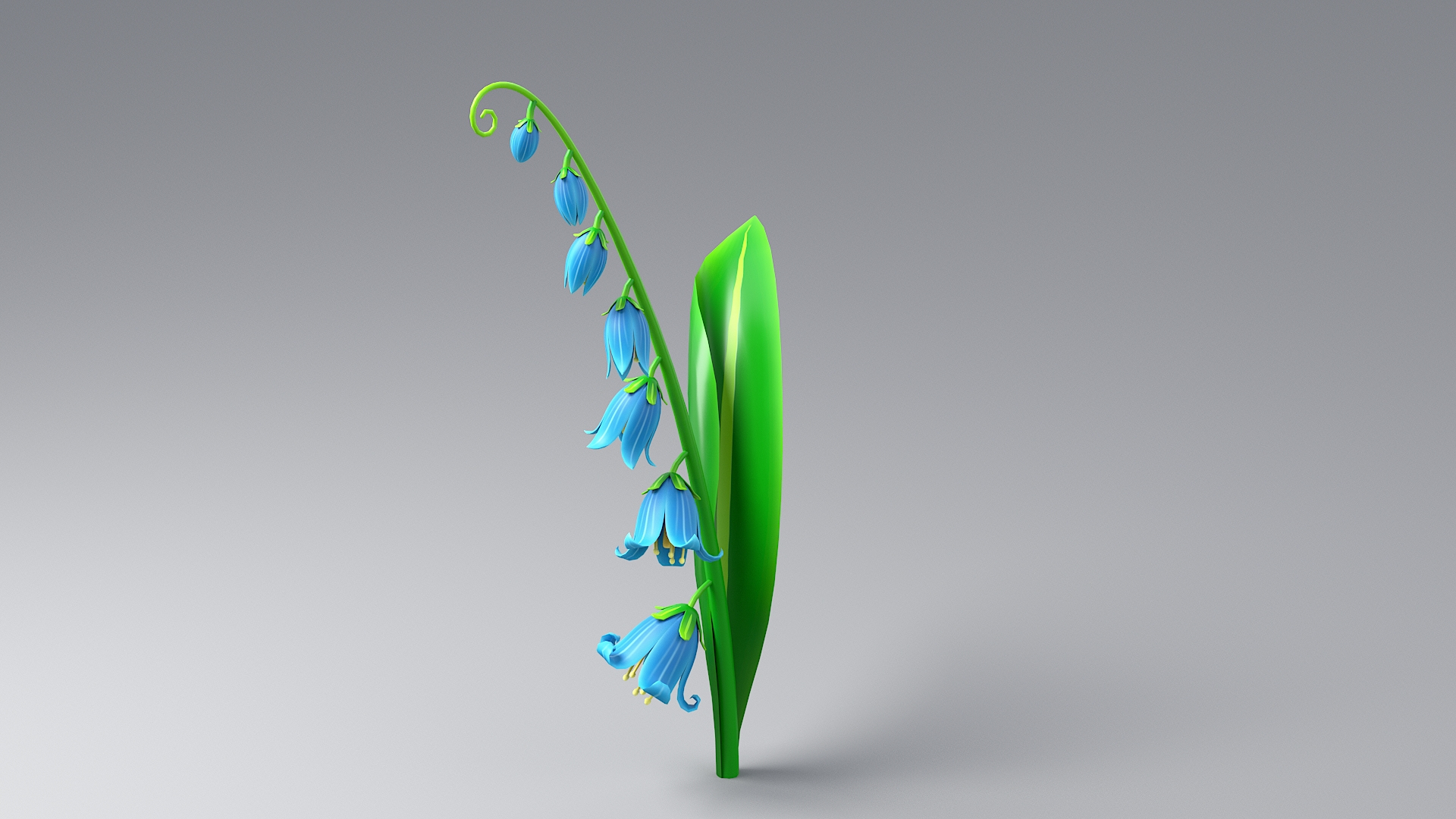 Cartoon Bluebells Flower 02 3D Model - TurboSquid 2052539
