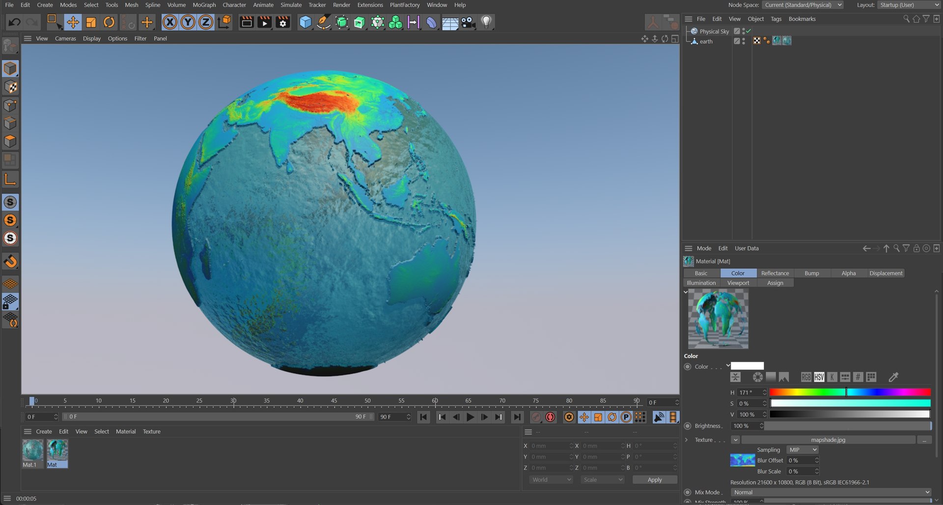 Earth Water 3D Globe Heightmap Shade 3D - TurboSquid 2347551