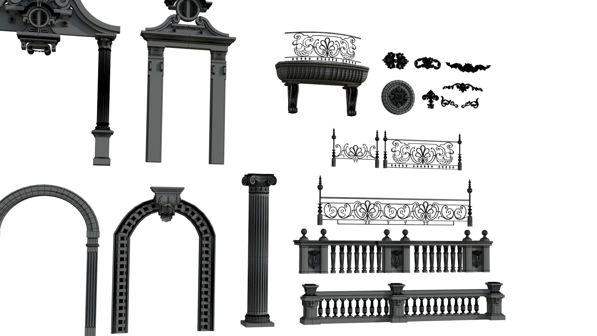 3D Model Doors Windows Decor Set - TurboSquid 2338436