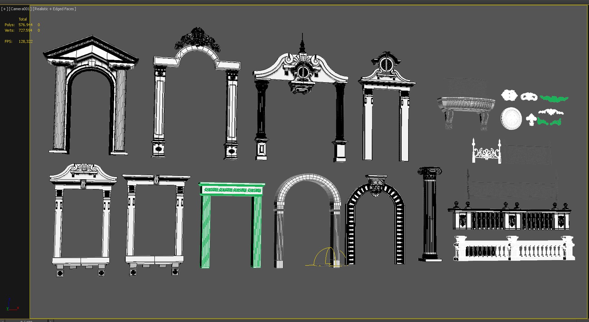 3D Model Doors Windows Decor Set - TurboSquid 2338436