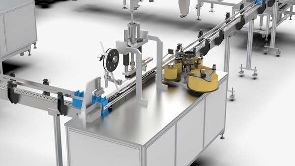 modelo 3d Automatic Loading and Unloading Filling Labeling and Palletizing Production Line ...