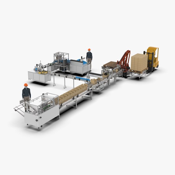 modelo 3d Automatic Loading and Unloading Filling Labeling and ...