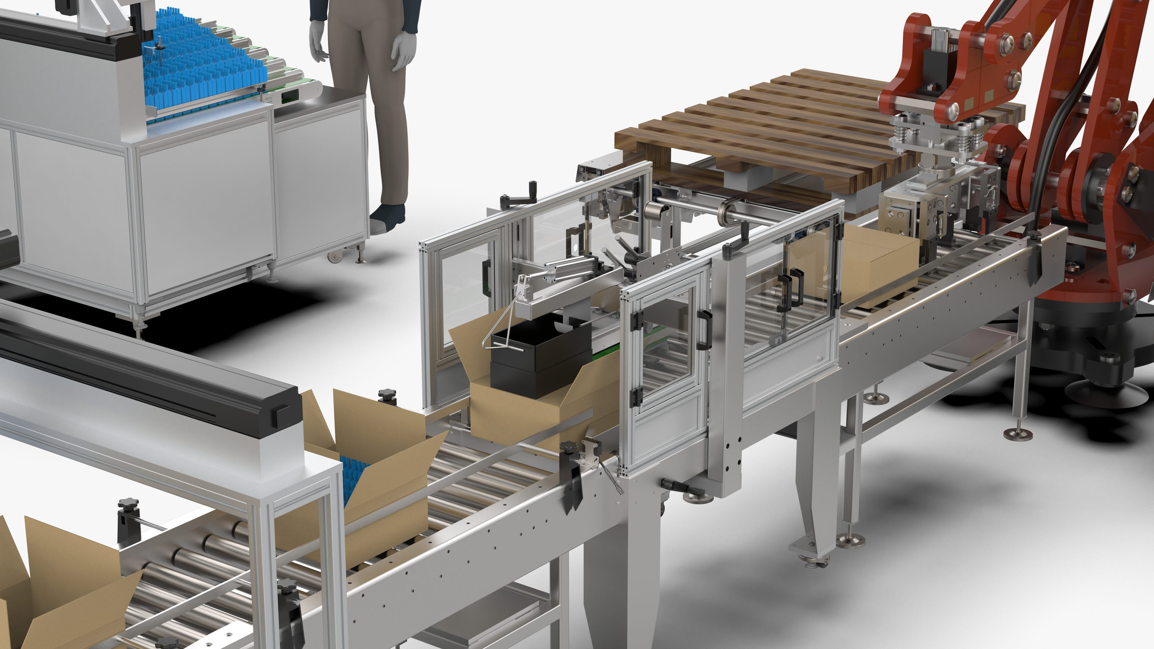 modelo 3d Automatic Loading and Unloading Filling Labeling and Palletizing Production Line ...
