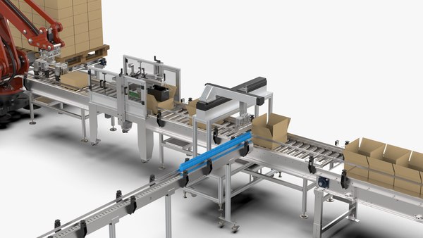 modelo 3d Automatic Loading and Unloading Filling Labeling and Palletizing Production Line ...