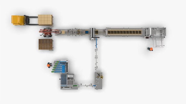 Modelo 3d Automatic Loading And Unloading Filling Labeling And