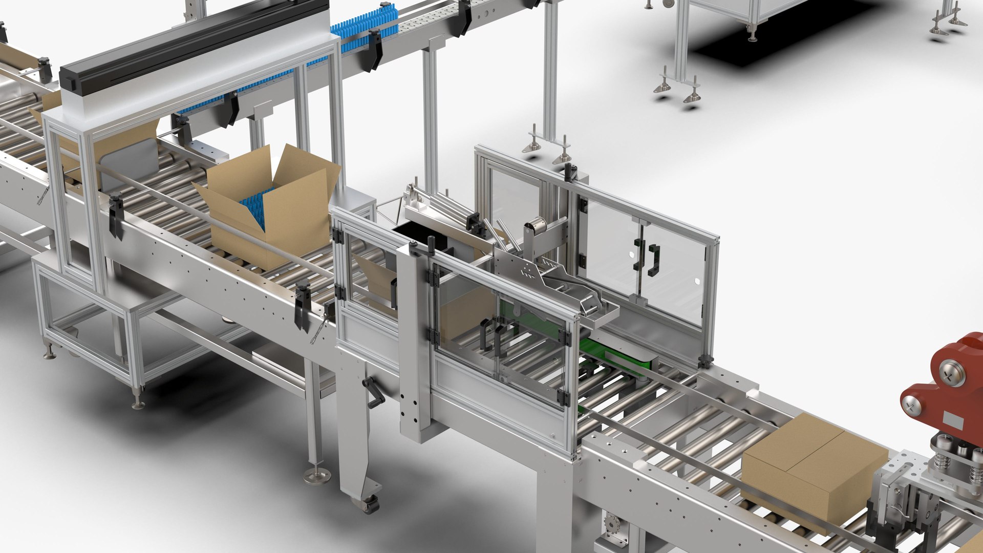 3D Model Automatic Loading And Unloading Filling Labeling And Palletizing Production Line ...