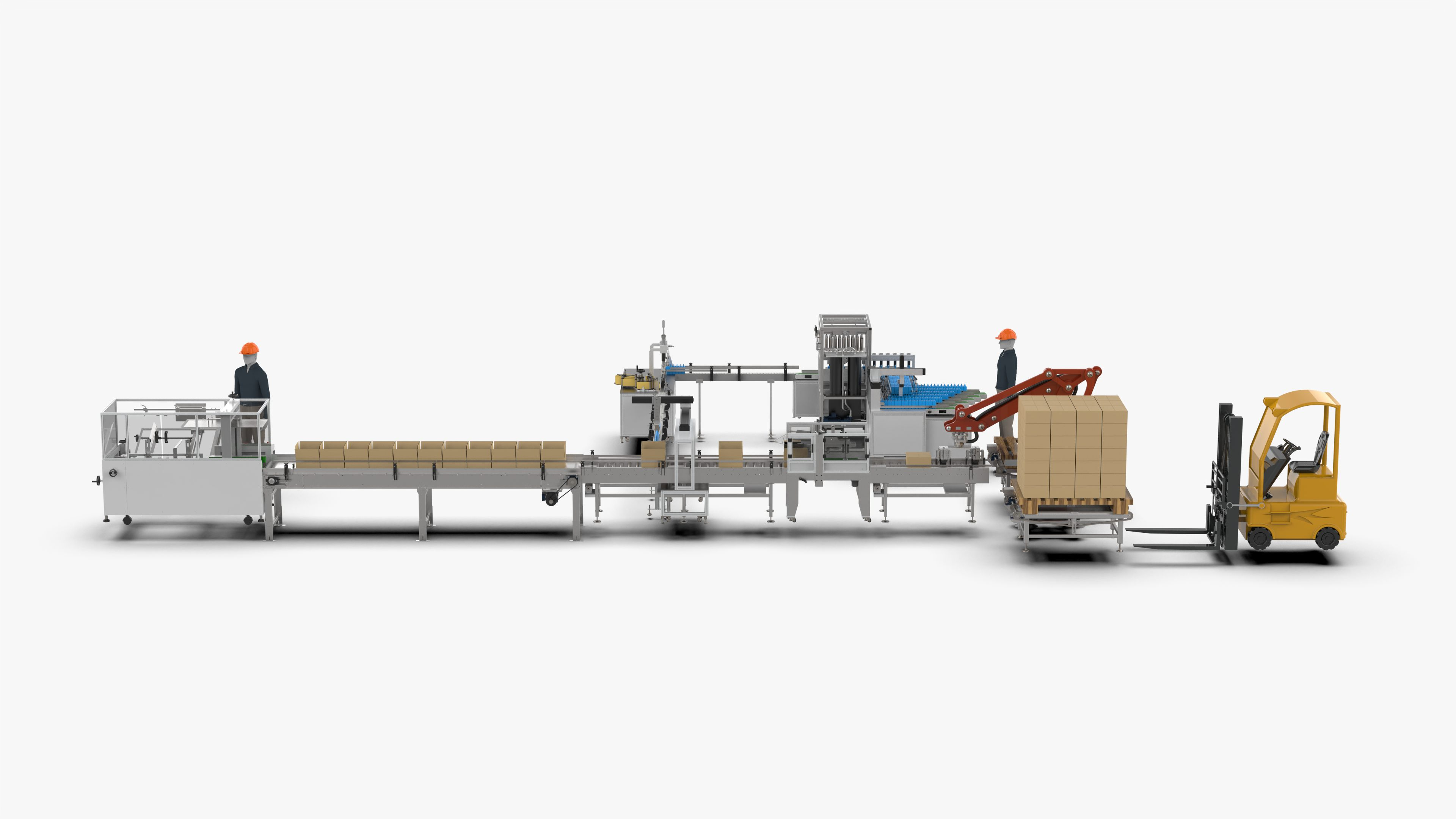 modelo 3d Automatic Loading and Unloading Filling Labeling and Palletizing Production Line ...