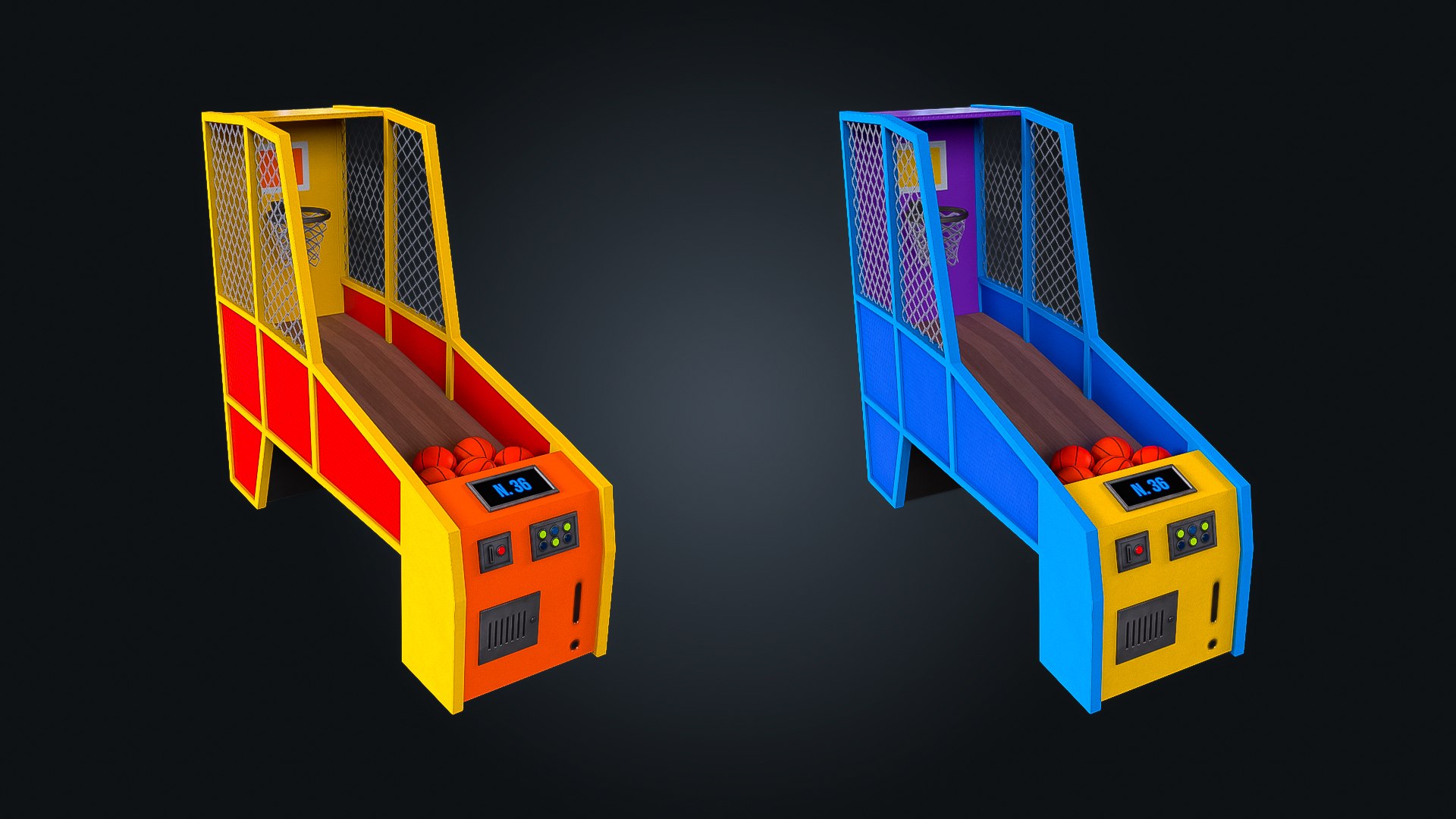 3D Arcade Hoops V1 Basketball Game Game Ready PBR - TurboSquid 2520908