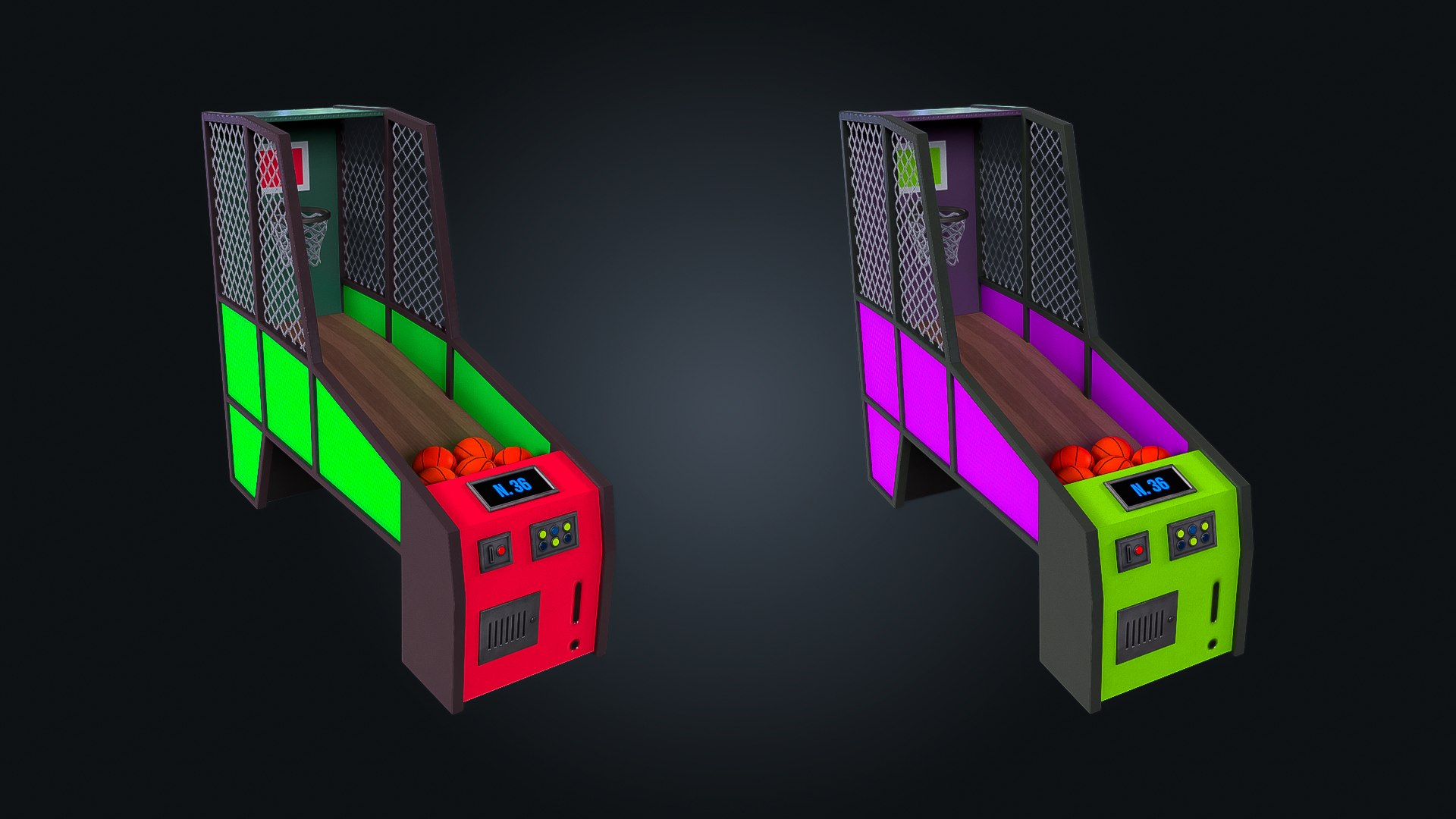 3D Arcade Hoops V1 Basketball Game Game Ready PBR - TurboSquid 2520908