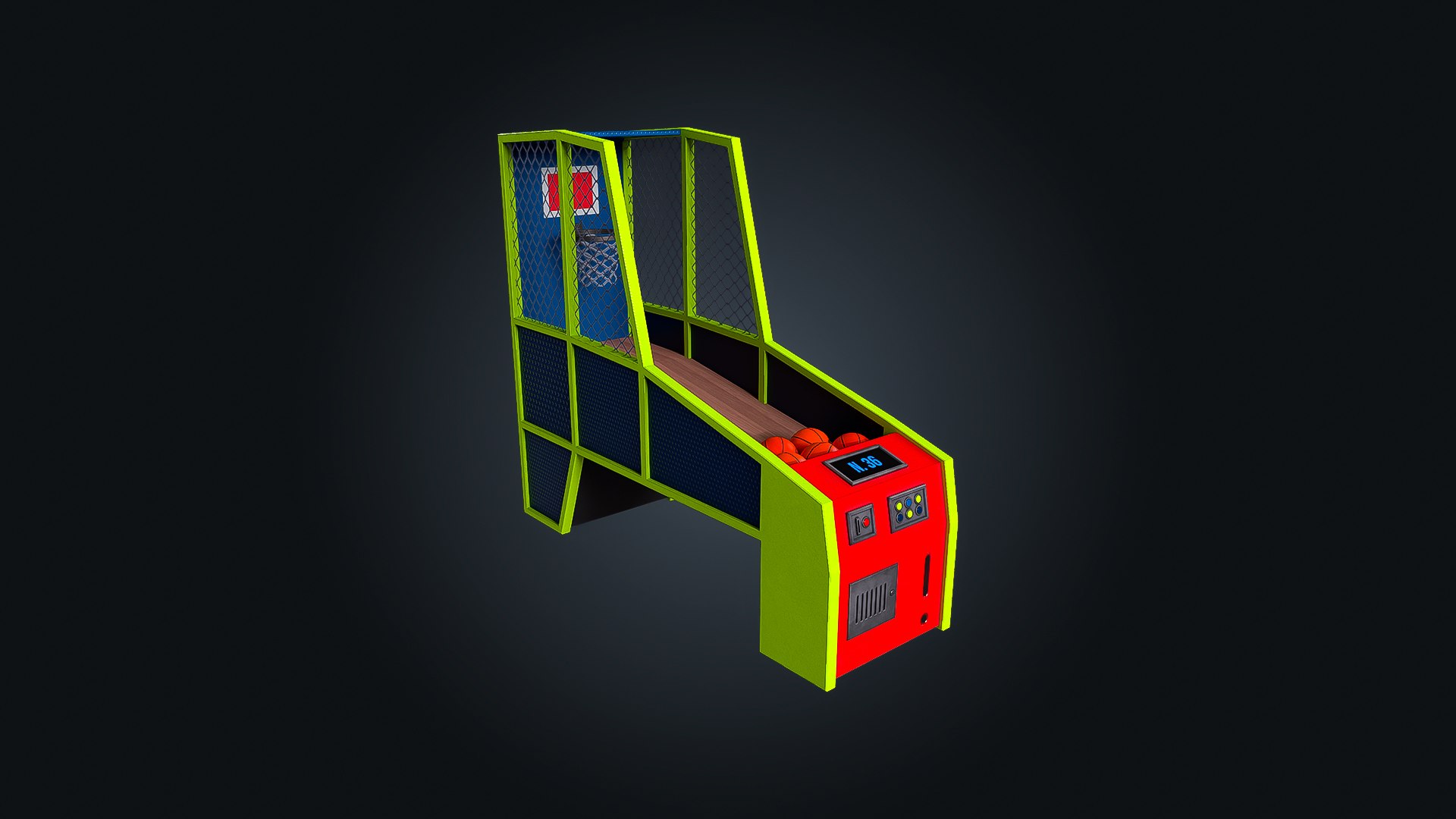 3D Arcade Hoops V1 Basketball Game Game Ready PBR - TurboSquid 2520908