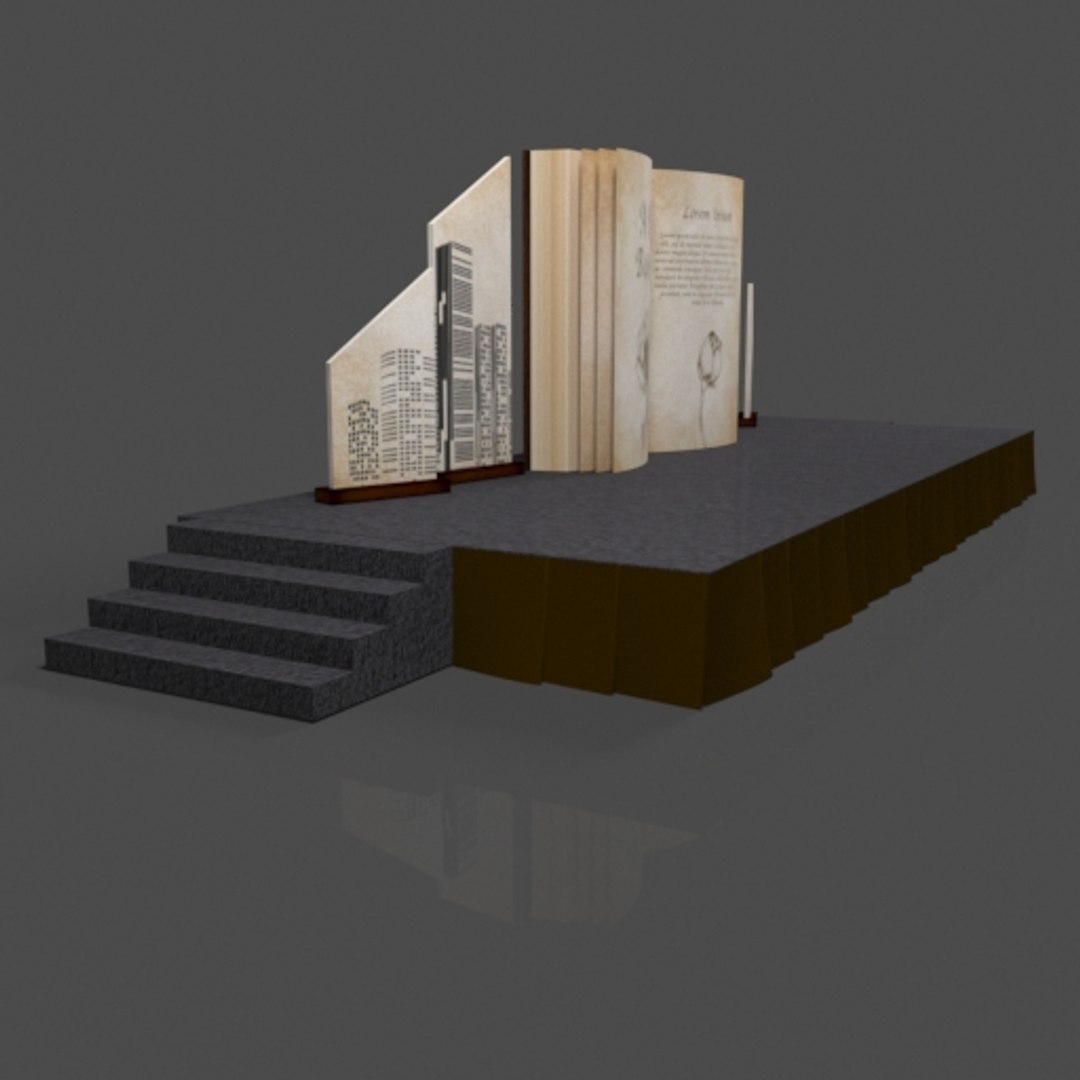 3D Old Big Book Stage - TurboSquid 1334286