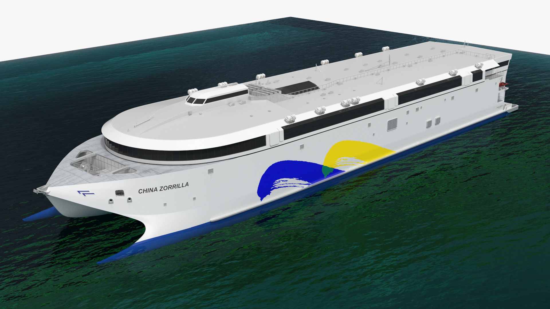 Electric Marine Commuter Vessel On Sea Model - TurboSquid 2447928