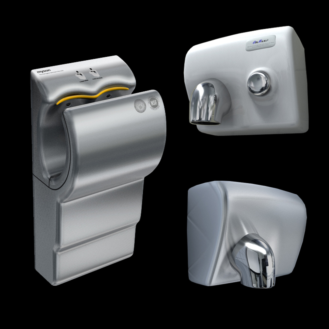 3d 3 modern hand dryers