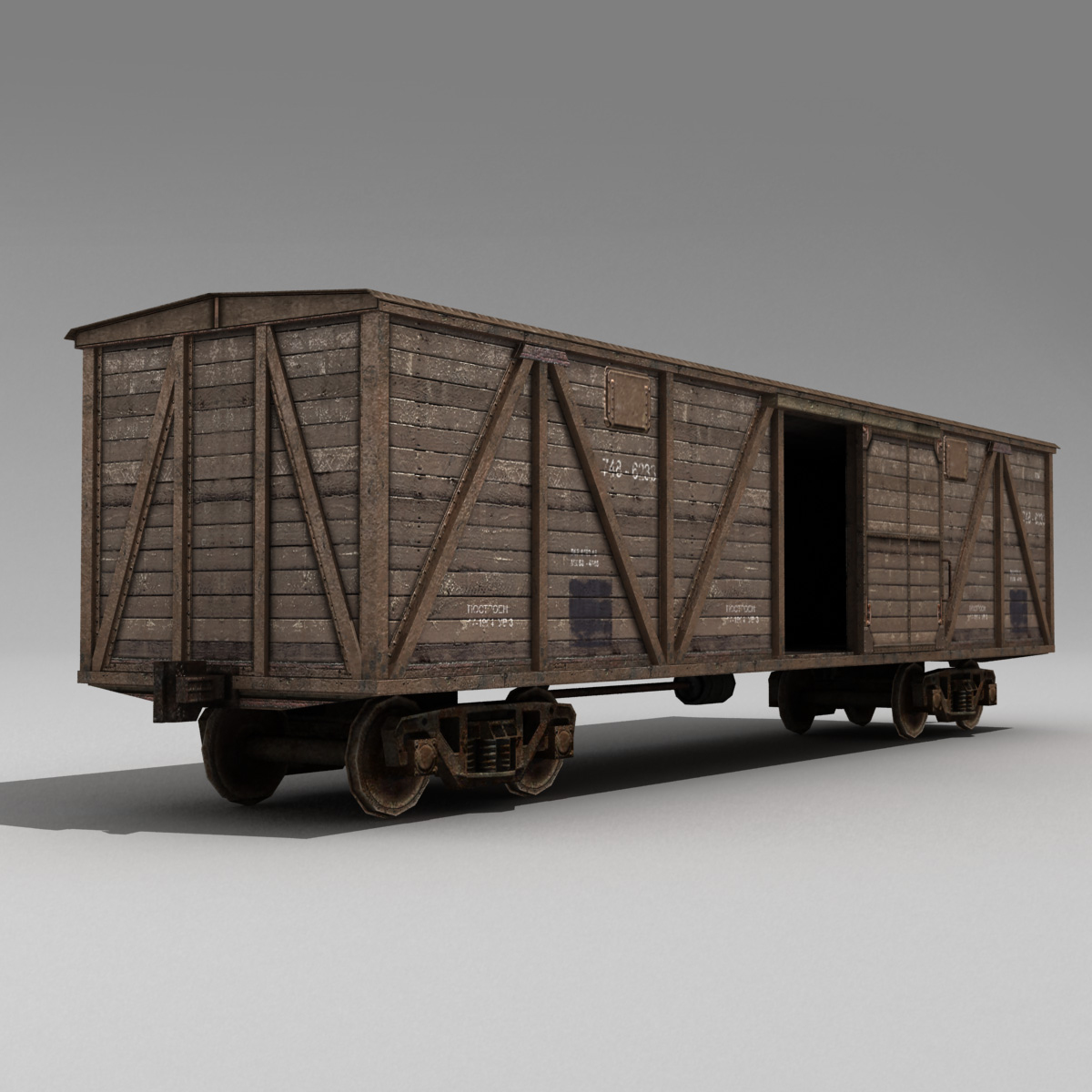 3d model boxcar wagon railway